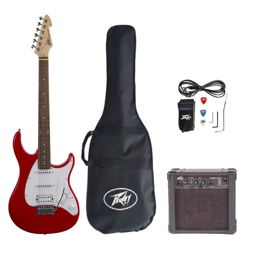 Pack Guitarra Elétrica Peavey Raptor Plus JR Stage Red - ElectroMúsica
